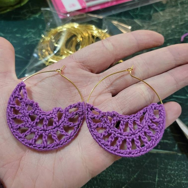 Bundle of 4 Crochet Hoop Earrings PDF Tutorials, Instant Download ...