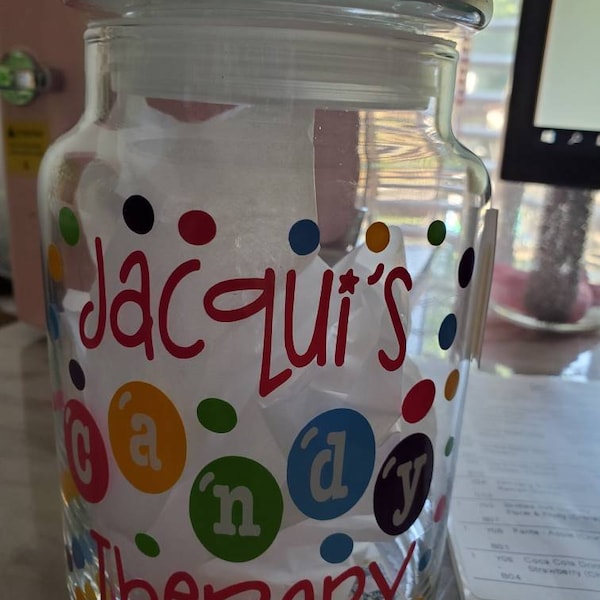 Funny Glass Candy Jar With Lid, Motivational Candy Jar, Therapist Gift ...