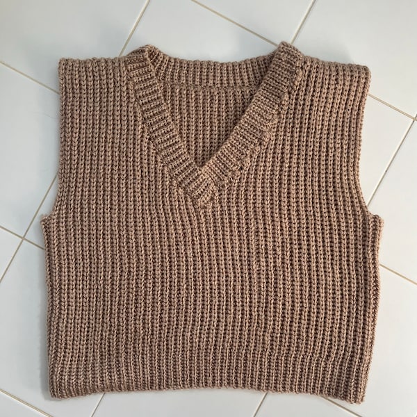 Crochet Cropped Vest Pattern, Crochet Sweater Pattern, Easy Crochet ...