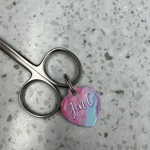 Pink Watercolor Pet ID Tag, Personalized Pet Tag, Cat ID Tag, Dog Name ...