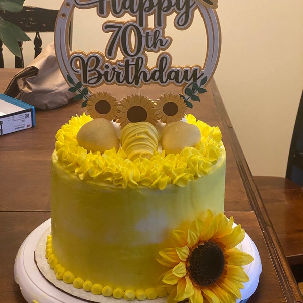 Sunflower Cake Topper| Sunflower Birthday| Sunflower Party| Sunflower ...