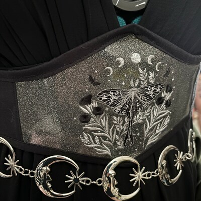 Black Luna Moth Corset Belt - Etsy