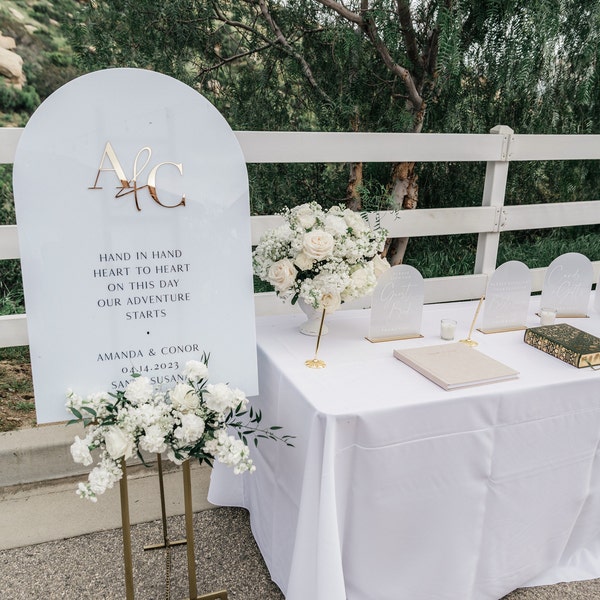 Arched Wedding Welcome Sign White Acrylic Wedding Sign Wedding ...