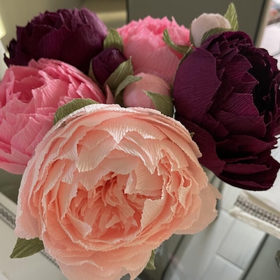 Peonies Paper Flower Bouquet - Etsy