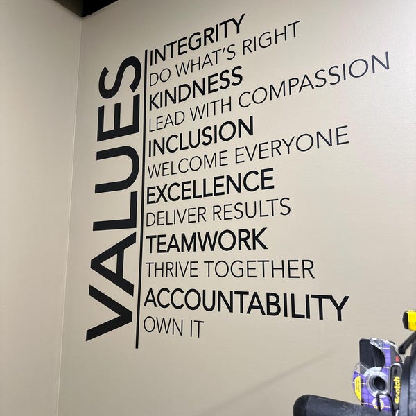 Office Values Wall Decal Teamwork Quote Wall Sticker Office Decor ...