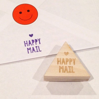 Happy Mail Stamp DIY Snail Mail Packaging Stamp Pen Pal Gift Cute Etsy ...