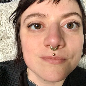 Solid Gold Wide Yellow Septum Ring Satin Finish Nose Ring - Etsy