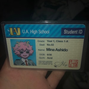 UA Student ID Card My Hero Academia | Etsy