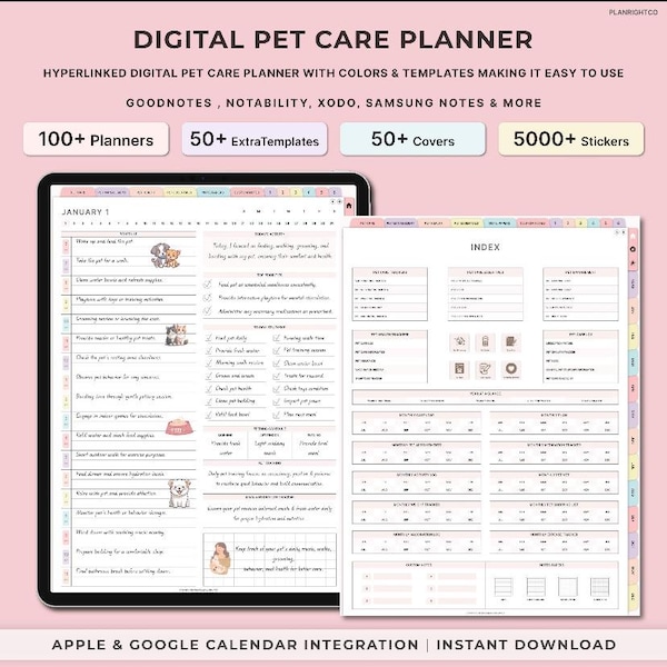 Digital Beauty Planner for Goodnotes, Notability, Hyperlinked Planner ...