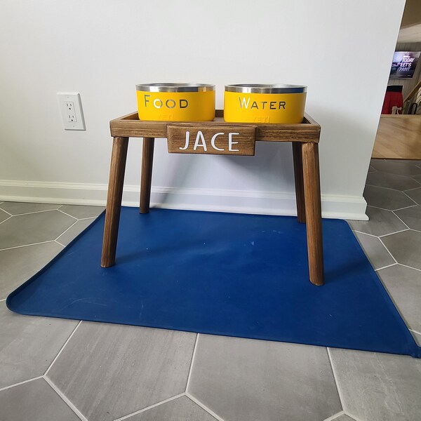 Dog Food Table Stand | Dog Dinner Table | Elevated Rustic Farmhouse Dog ...