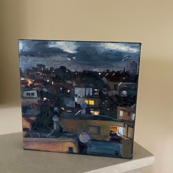 Greek Church Palm Tree an ORIGINAL FRAMED Cyprus Mediterranean Bright ...