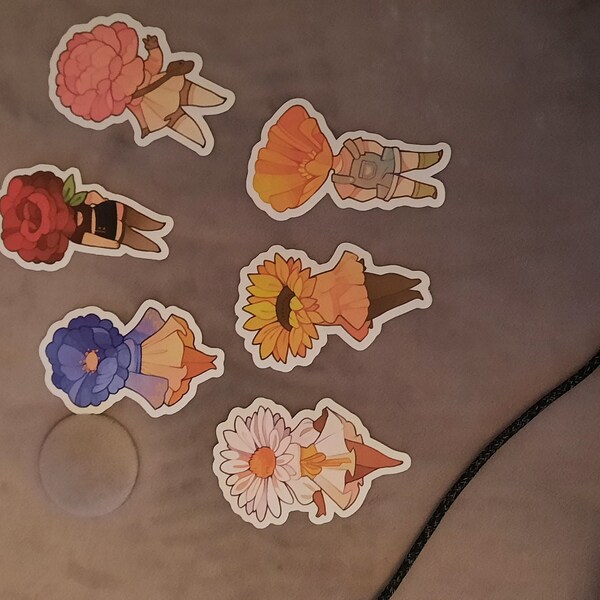 Flower Head Girls Sticker Set - Etsy