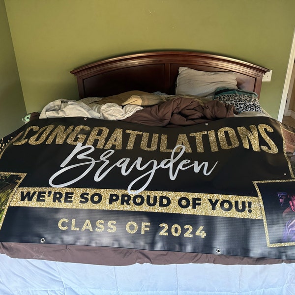 Graduation Vinyl Banner 2024, Custom Graduation Backdrop, Personalized ...