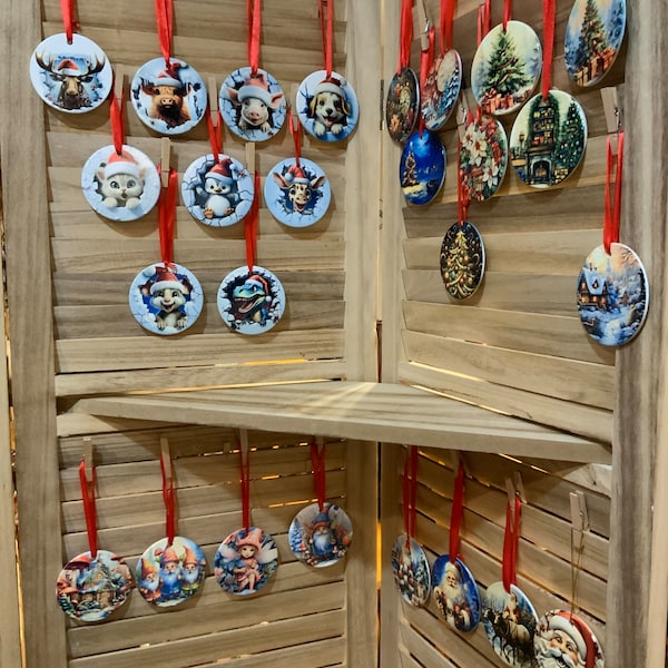 100 Christmas Ornament Bundle PNG Sublimation Designs, 3D Christmas ...