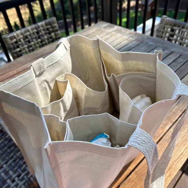 Canvas Farmers Market Tote: Reversible Cotton Grocery Bag With ...