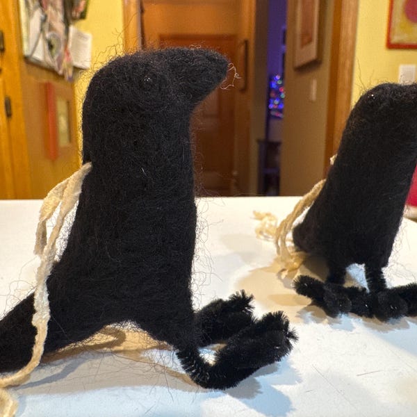 Needle Felted Crow Ornament - Etsy