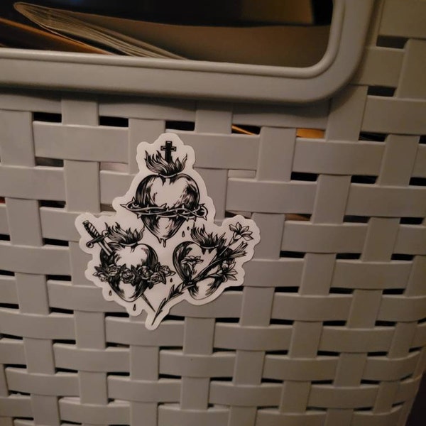 Three Hearts of the Holy Family Sticker - Catholic Sticker - Etsy
