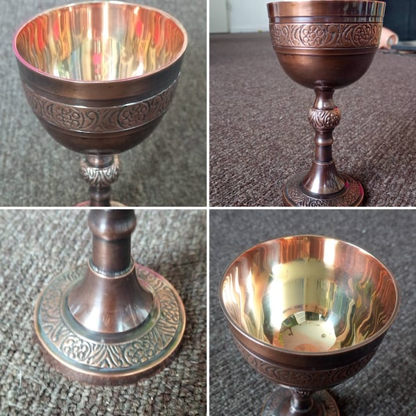 Handmade Brass Goblet for Communion Gold Chalice Cup Arthur King ...
