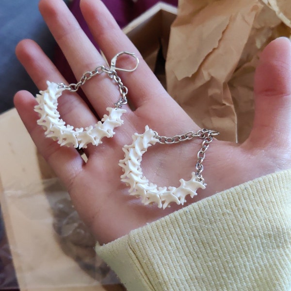 Crescent Moon Python Vertebrae Hoops - Etsy