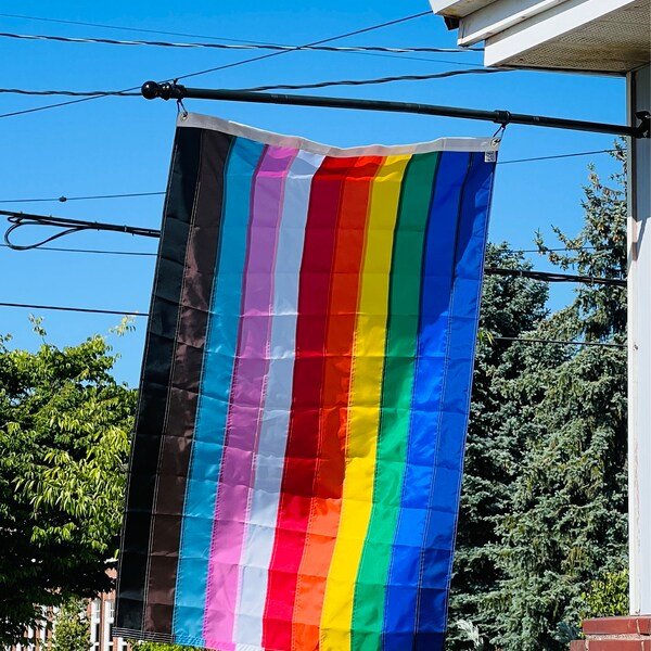 11-stripe Fully Inclusive Rainbow Flag, Hand Sewn 11 Stripe Rainbow ...