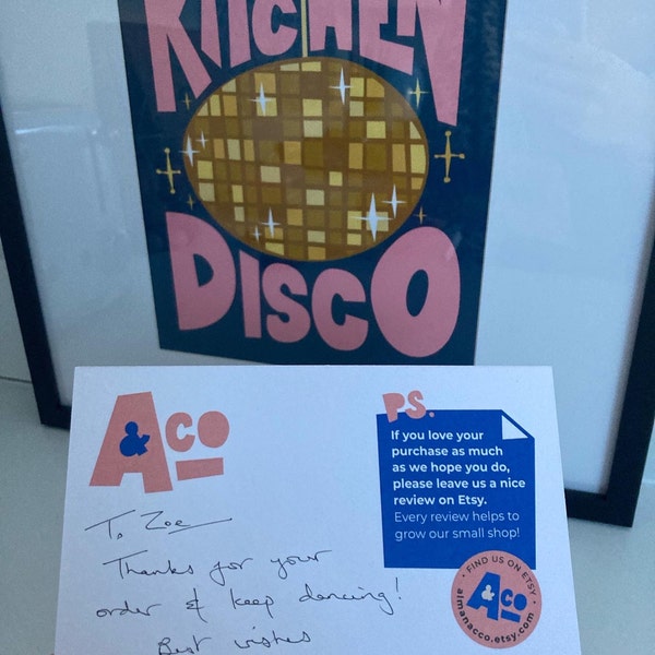 Kitchen Disco Print | Kitchen Poster | Foodie Gift | Rainbow | Poster ...