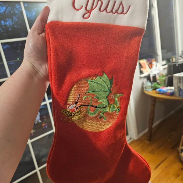 Dragon Christmas Stocking, Personalized, Choose Your Own Colors - Etsy