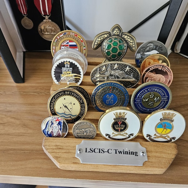 Coin Display Stand for Desk CUSTOM OPTIONS Collection Exhibit Rack ...