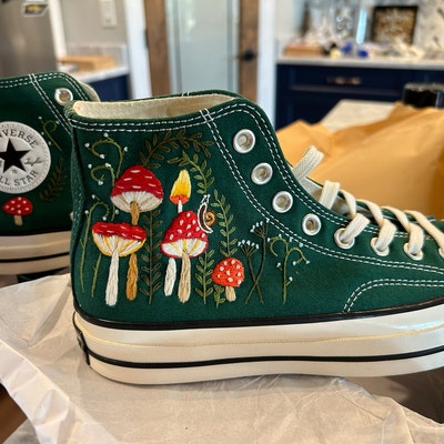 Custom Sneakers Embroidered/ Ghost Embroidered Converse/ Halloween ...