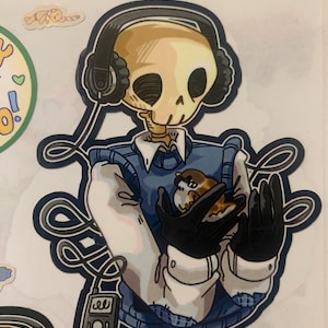 Aesthetic Chilling Skeleton Waterproof Stickers - Etsy