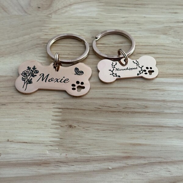 Cute Dog Tag Personalized for Dog, Custom Bone Dog Tags, Dog Name Tags ...