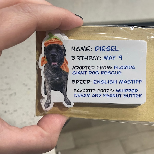 Therapy Dog Business Card Stickers | Stickers for Children | Service ...