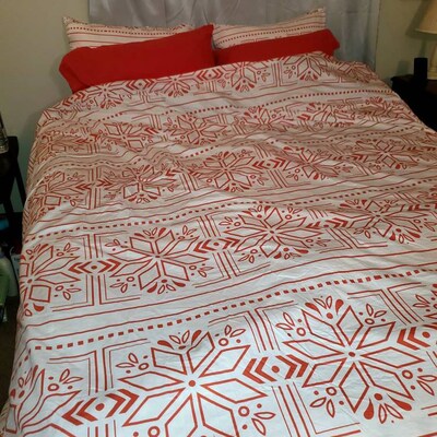 Blue Snowflake Duvet Cover, Snowflakes Cotton Comforter Covers and ...