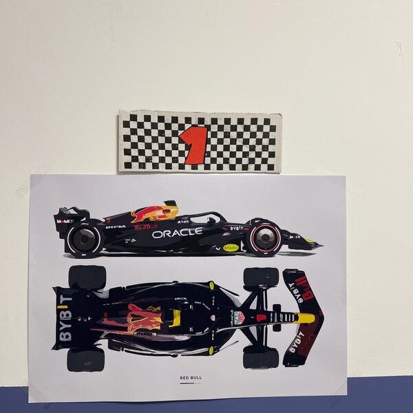Minimalist Red Bull Formula 1 Poster Digital Download Verstappen Perez ...