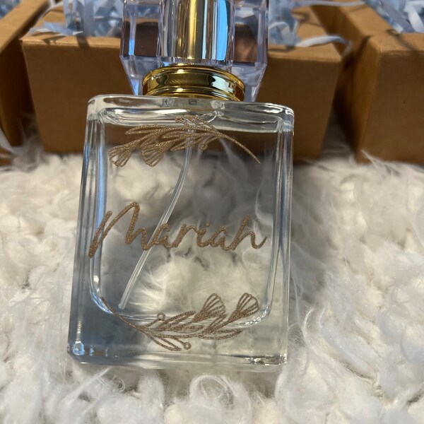 Custom Name Engraved Perfume Bottle (50ml) | Bridesmaid Proposal Gift ...