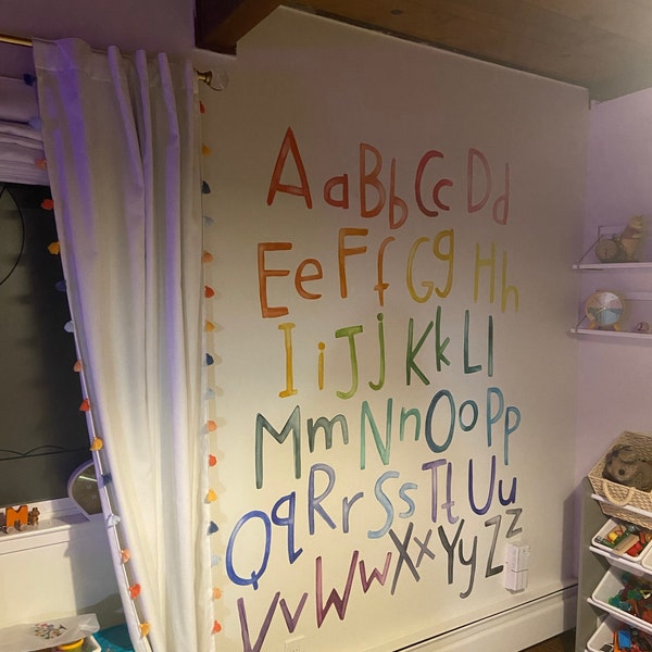 Rainbow Uppercase Letters - Fabric Wall Decal - Color Story - Mej Mej ...