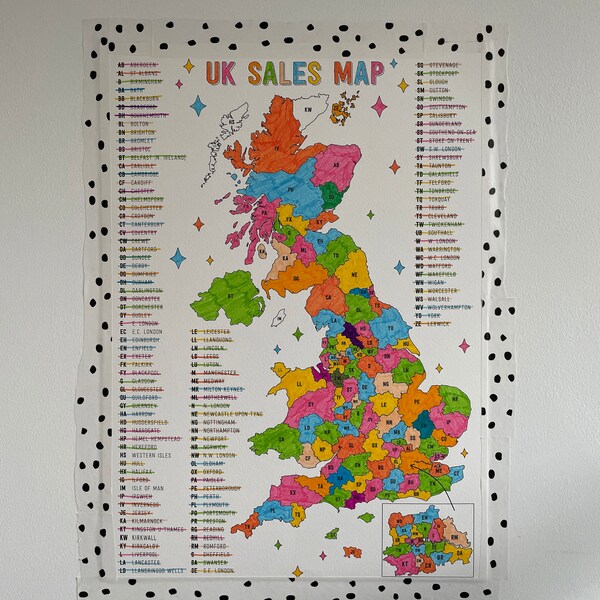 UK Postcode Sales Map DIGITAL DOWNLOAD, Small Business Tracker, Sales ...