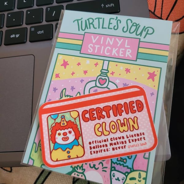 Certified Clown License Vinyl Sticker - Funny Laptop Decal - Etsy