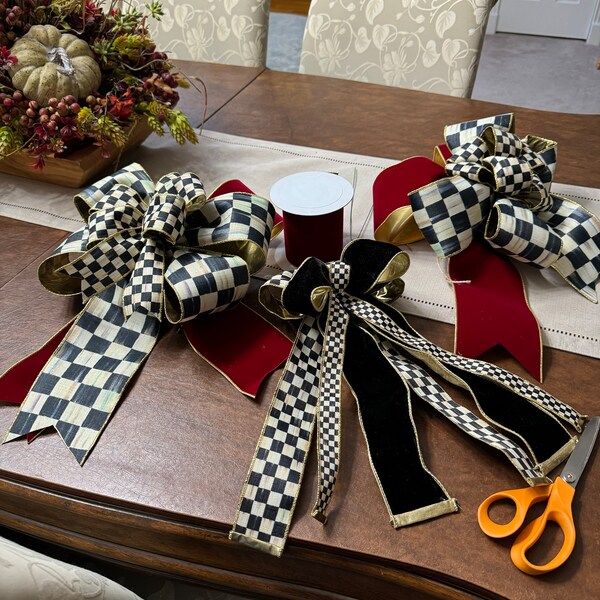Mackenzie Childs Wired Ribbon 1 Yard BTY BY the YARD Courtly Check 2 ...