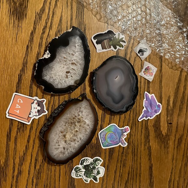 Agate Geode Crystal Coasters Assorted Blue Pink Purple Teal & Natural ...