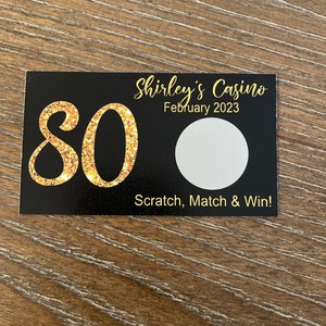 Birthday ANY AGE Party Scratch off Tickets Cards Favor Favors Game We ...