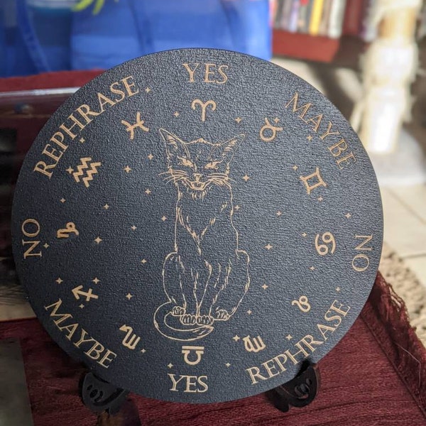Black Cat Wood Pendulum Board | Laser Engraved | Divination | Scrying ...