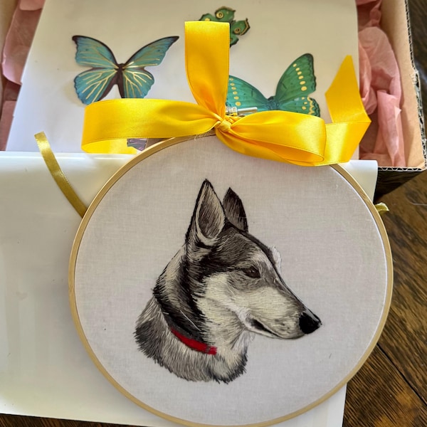 Custom Dog Portrait Dog Portrait Memorial Pet Portrait Embroidered Pet ...