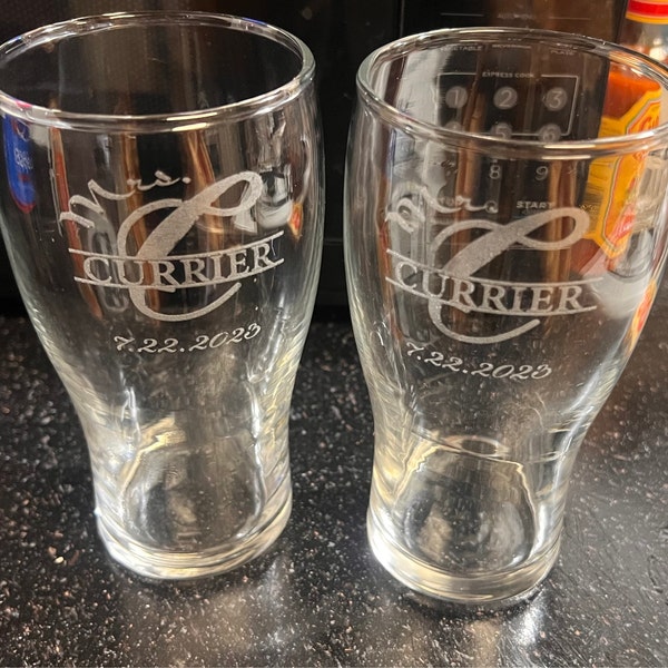 Engraved Beer Glass, Personalized Beer Glass,etched Drinking Glass ...