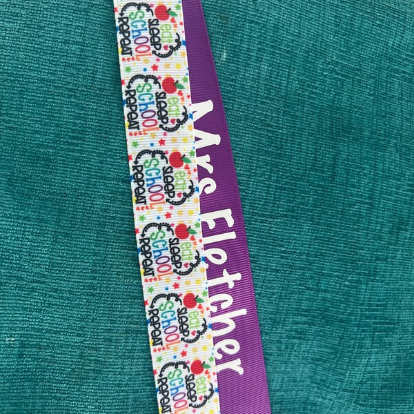 White Rainbow Holographic Stars Personalised Lanyard Teacher Lanyard ...