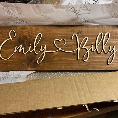 Connecting Heart Name Sign, Gift for Couple, Housewarming Gift ...