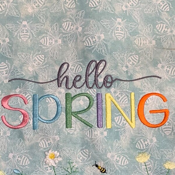 Hello Spring Embroidery Design, Easter MACHINE EMBROIDERY, Digital ...
