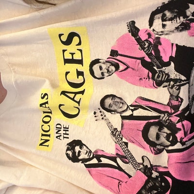 Nicolas Cage Band Shirt the original Gnuyorker Design, Hand Printed ...