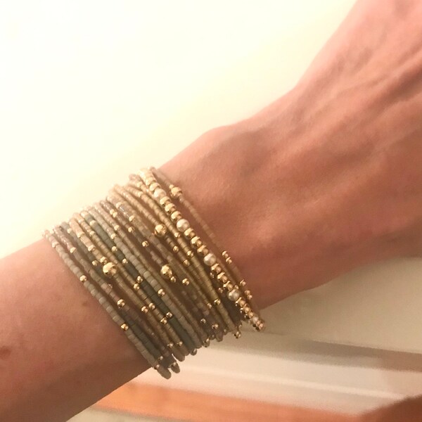 These 8 Beautiful Beaded Stacking Bracelets Have Neutral Colors That Go ...