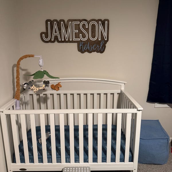 Personalized 3D Nursery Baby Name Sign | Custom Wood Name Plaque ...