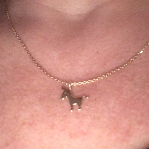 Solid Gold Donkey Necklace / Farm Animal Pendant / 14k 9k 18k Quirky ...